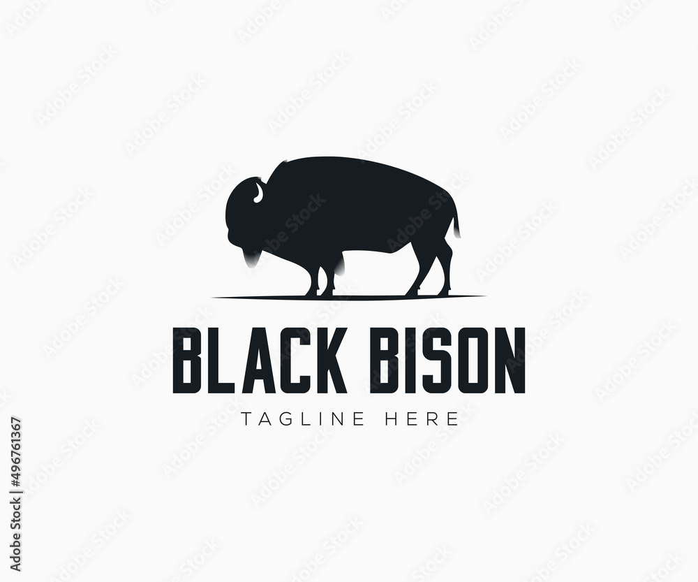 Bison logo design template. Bison vector logo design Stock Vector ...