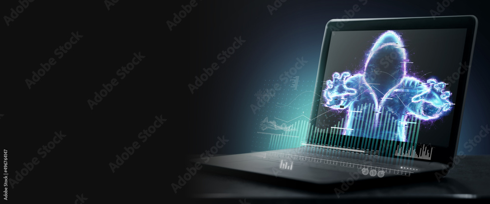 Dark web, shadow crime, internet crime concept, hidden internet ...