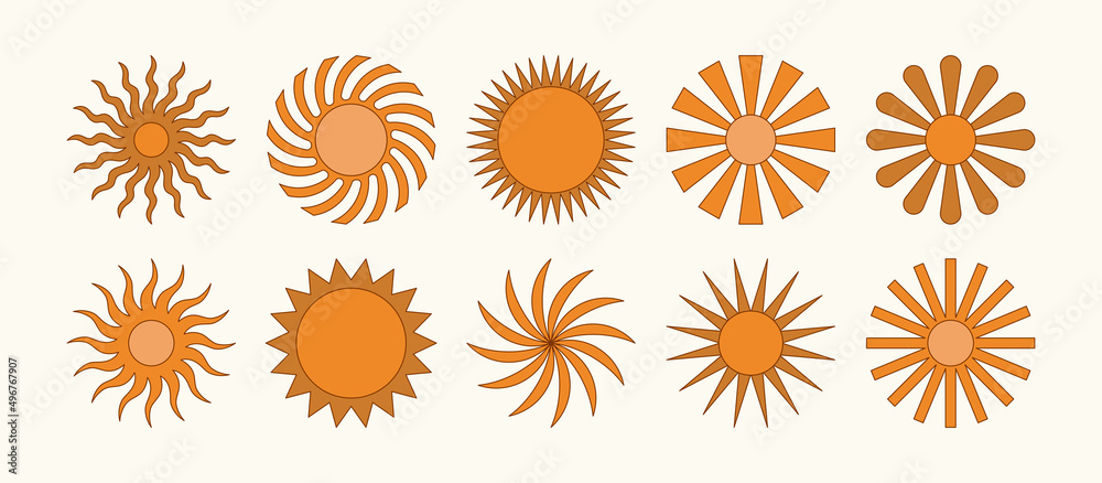 Vector set of design elements and illustrations in simple flat style ...
