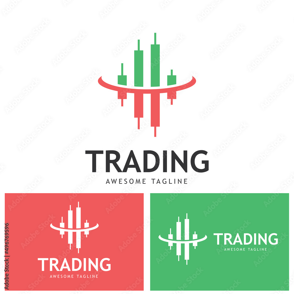Vector logo with candlestick trading chart analyzing in forex Stock ...