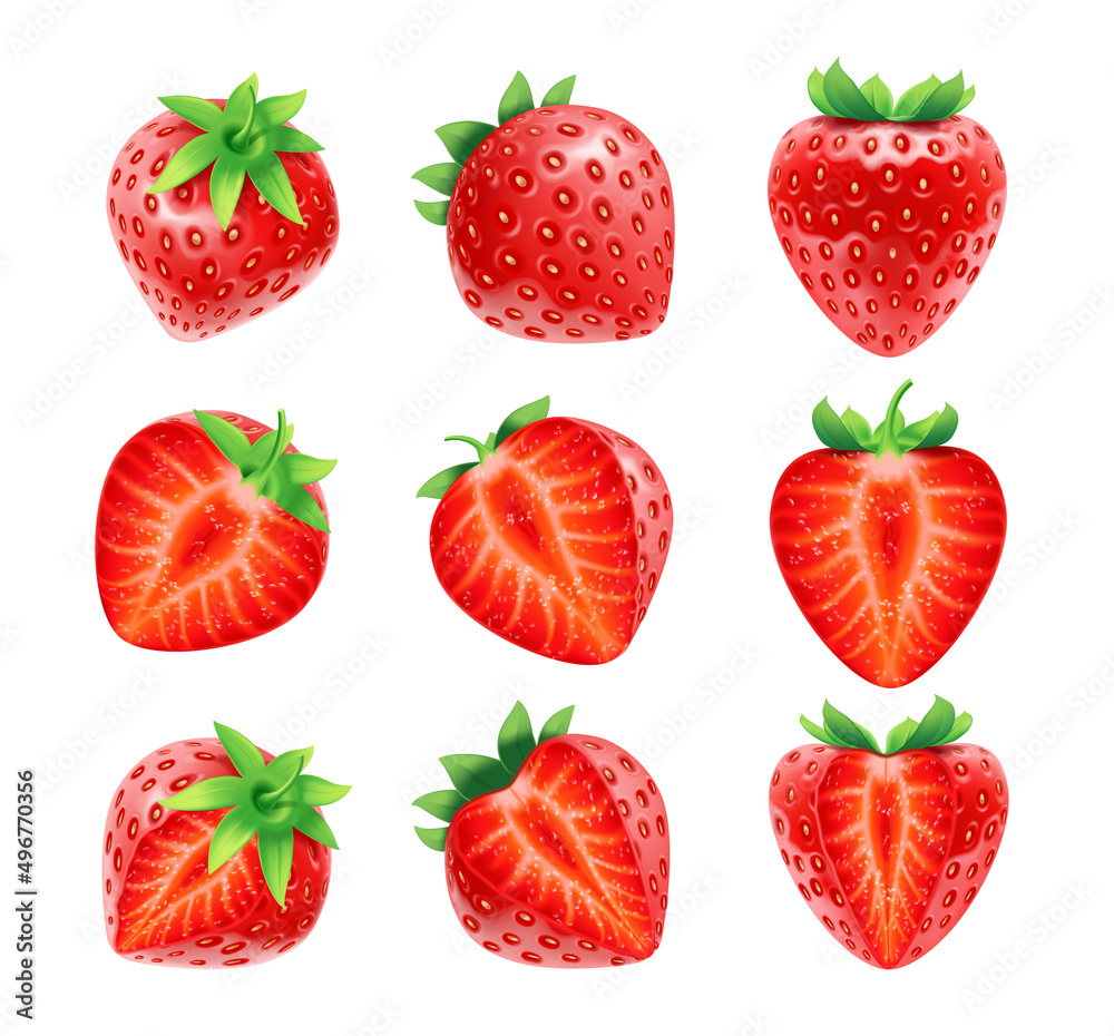 Strawberry Cut In Half Vector