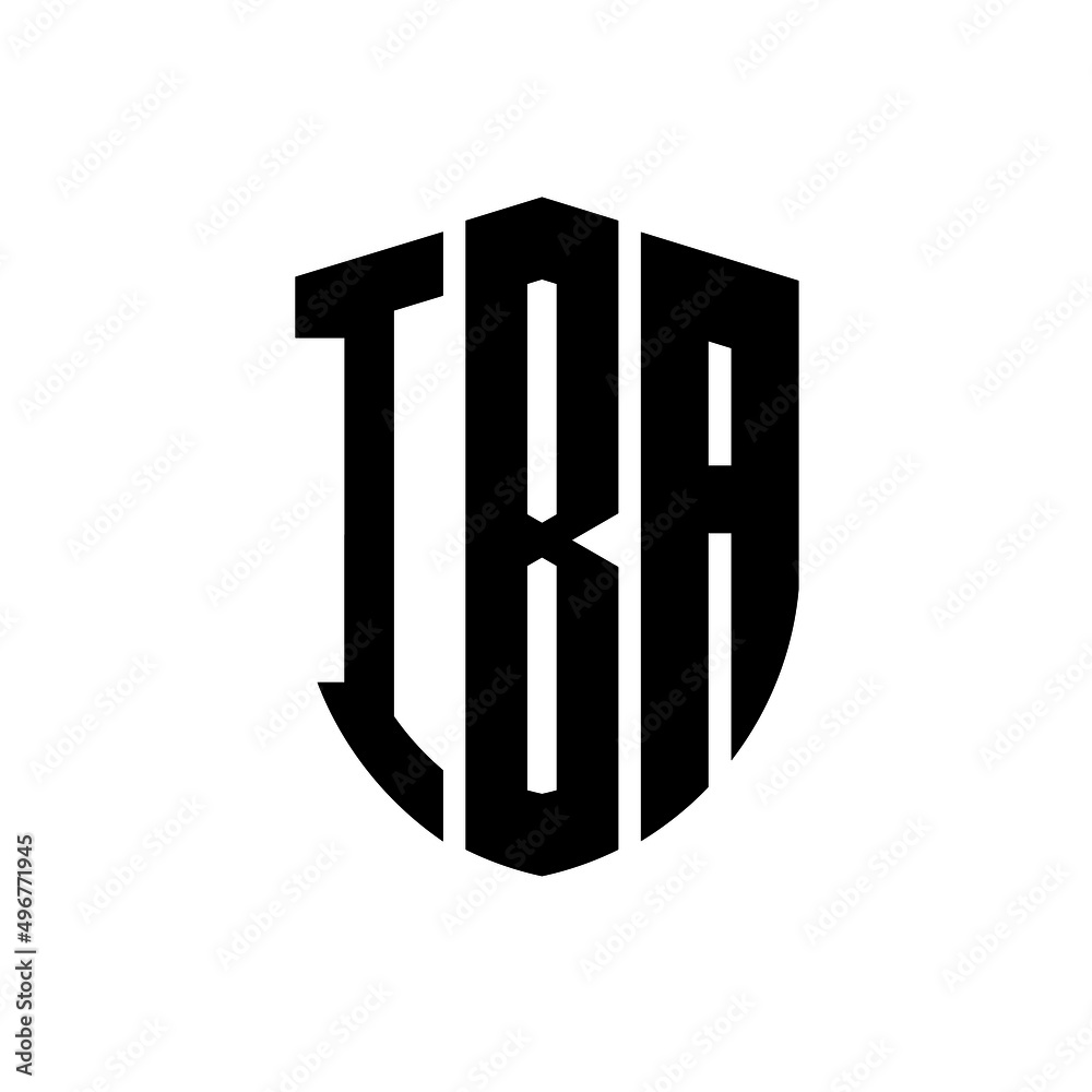 IBA letter logo design. IBA modern letter logo with black background ...