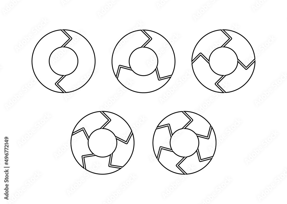 Circle line chart with arrows for infographic, circular diagram. 2, 3 ...