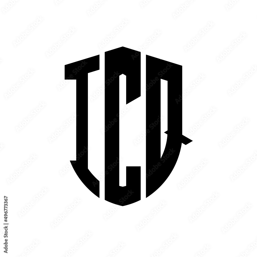 ICQ letter logo design. ICQ modern letter logo with black background ...