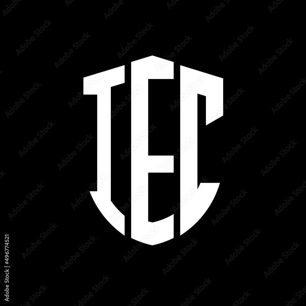 IEC letter logo design. IEC modern letter logo with black background ...