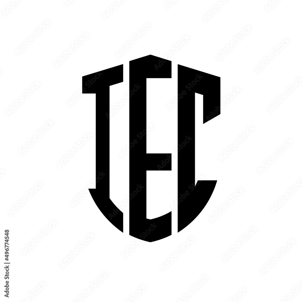 IEC letter logo design. IEC modern letter logo with black background ...