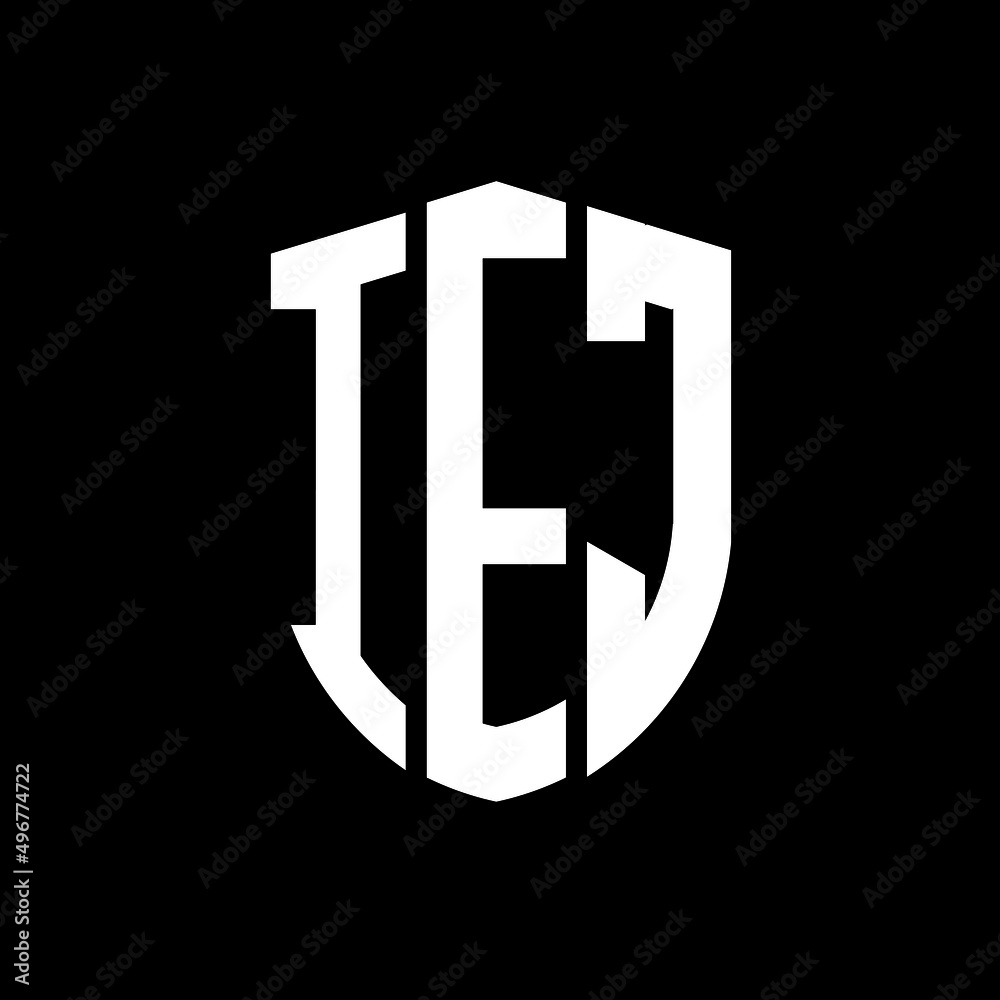 IEJ letter logo design. IEJ modern letter logo with black background ...