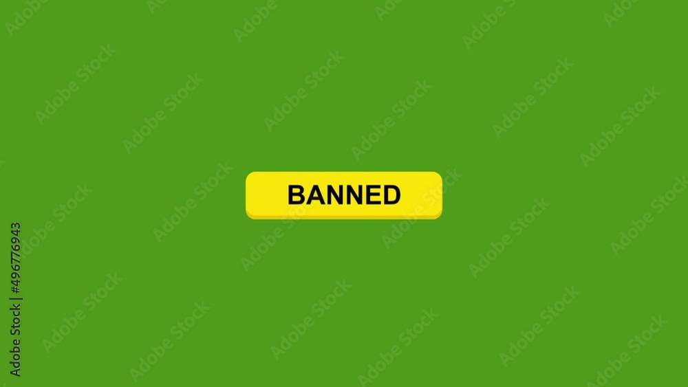 ban Button - click animation.4K End Screen Animation. Stock Video ...