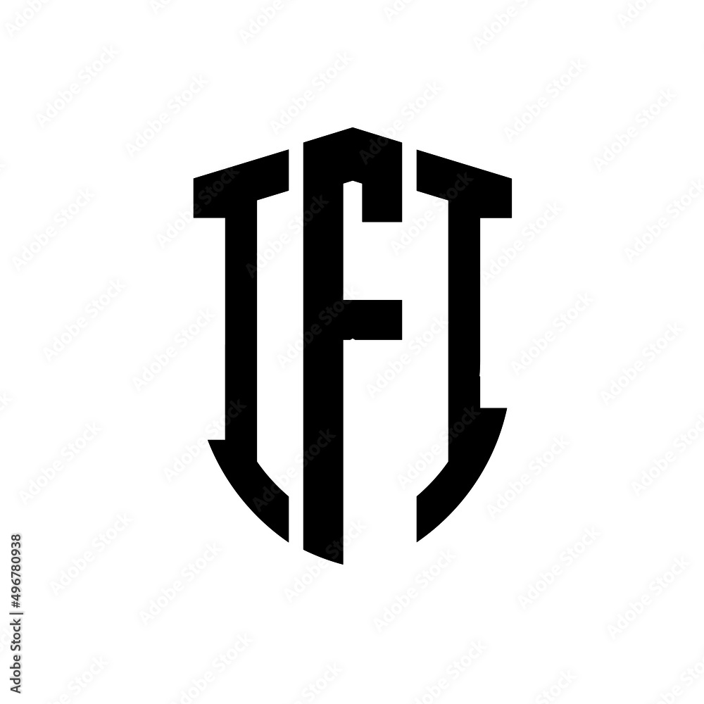 IFI letter logo design. IFI modern letter logo with black background ...