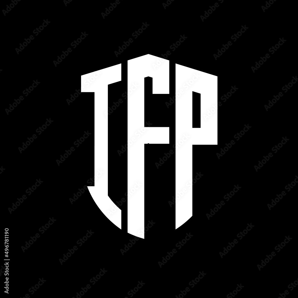 IFP letter logo design. IFP modern letter logo with black background ...