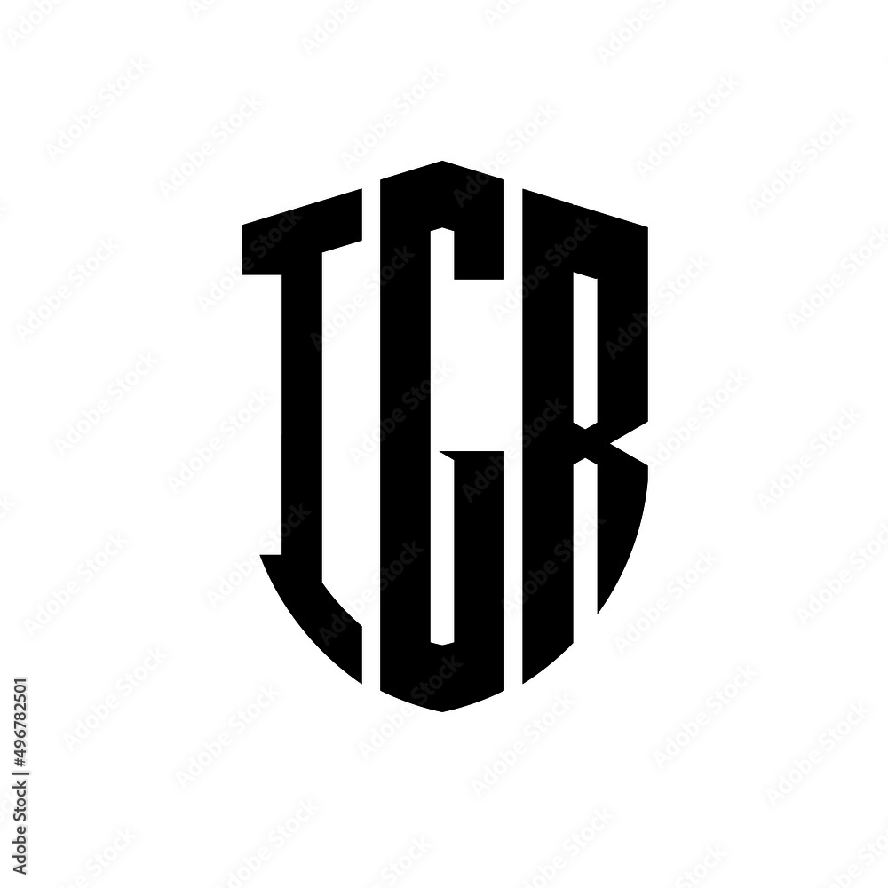 IGR letter logo design. IGR modern letter logo with black background ...