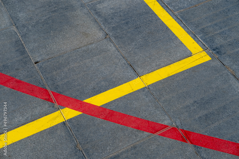 lines on the ground marking a sports field Stock Photo | Adobe Stock