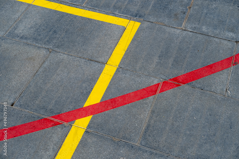 lines on the ground marking a sports field Stock Photo | Adobe Stock