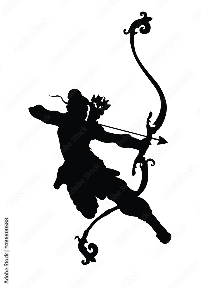 Lord Rama With His Bow And Arrow Hindu God Rama Icon Happy Ram Navami Stock Vector Adobe Stock
