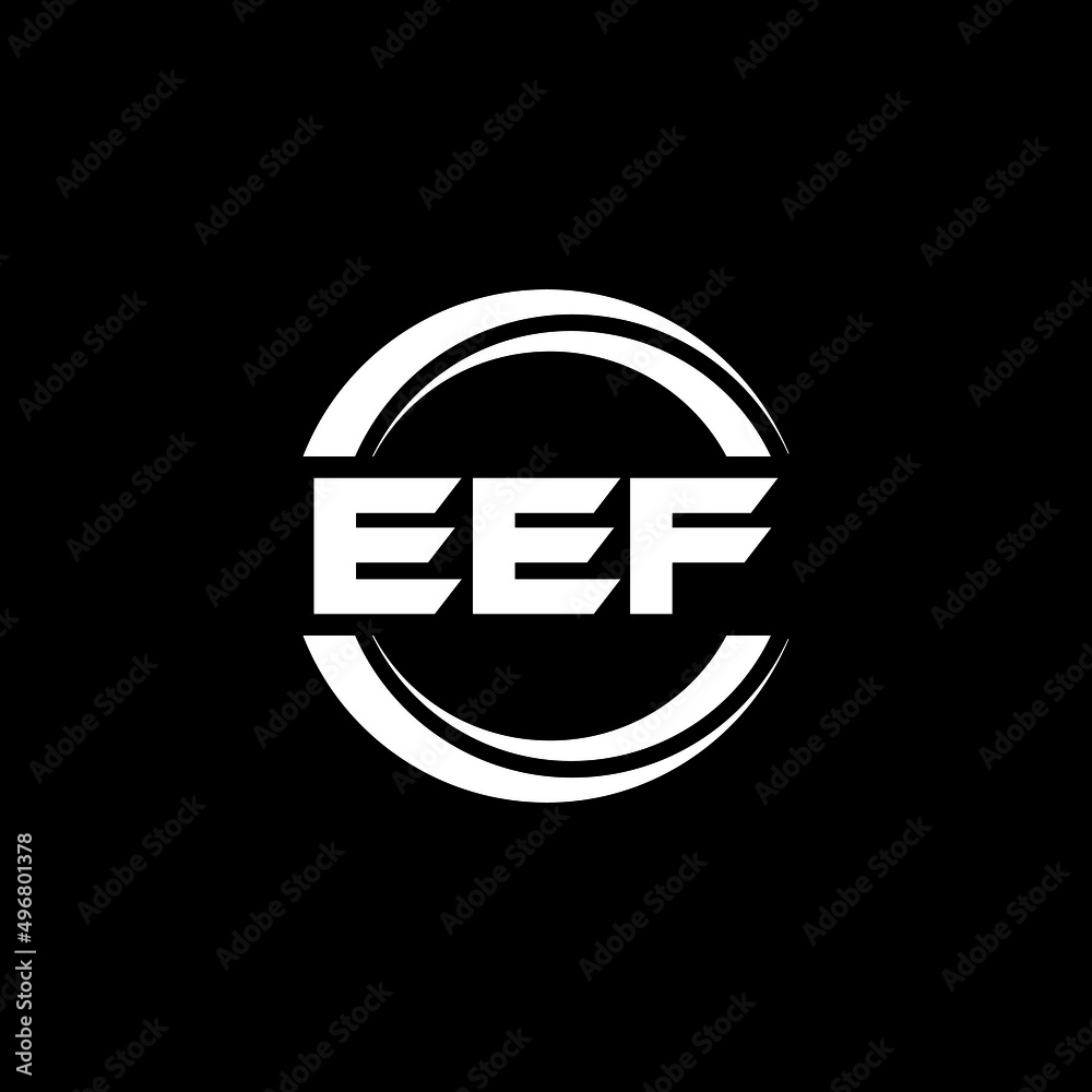 EEF letter logo design with black background in illustrator, vector ...