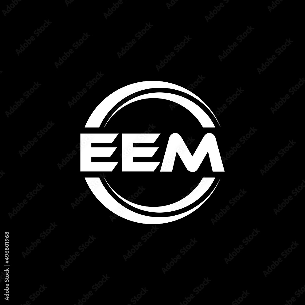 EEM letter logo design with black background in illustrator, vector ...