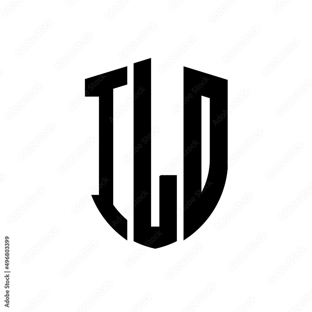 ILO letter logo design. ILO modern letter logo with black background ...