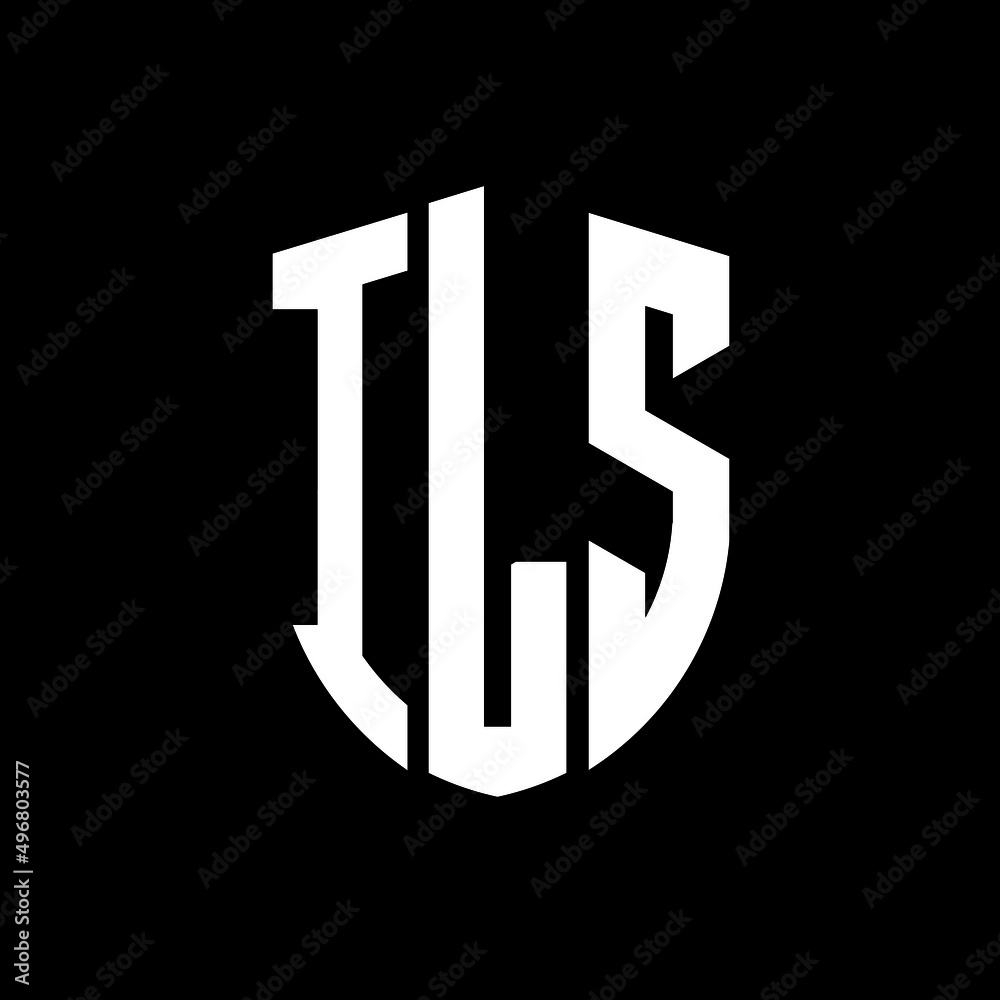 ILS letter logo design. ILS modern letter logo with black background ...