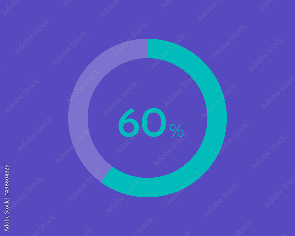 60 Percentage diagrams on blue color background HD, pie chart for Your ...