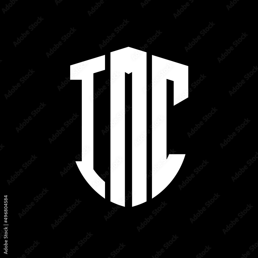 IMC letter logo design. IMC modern letter logo with black background ...