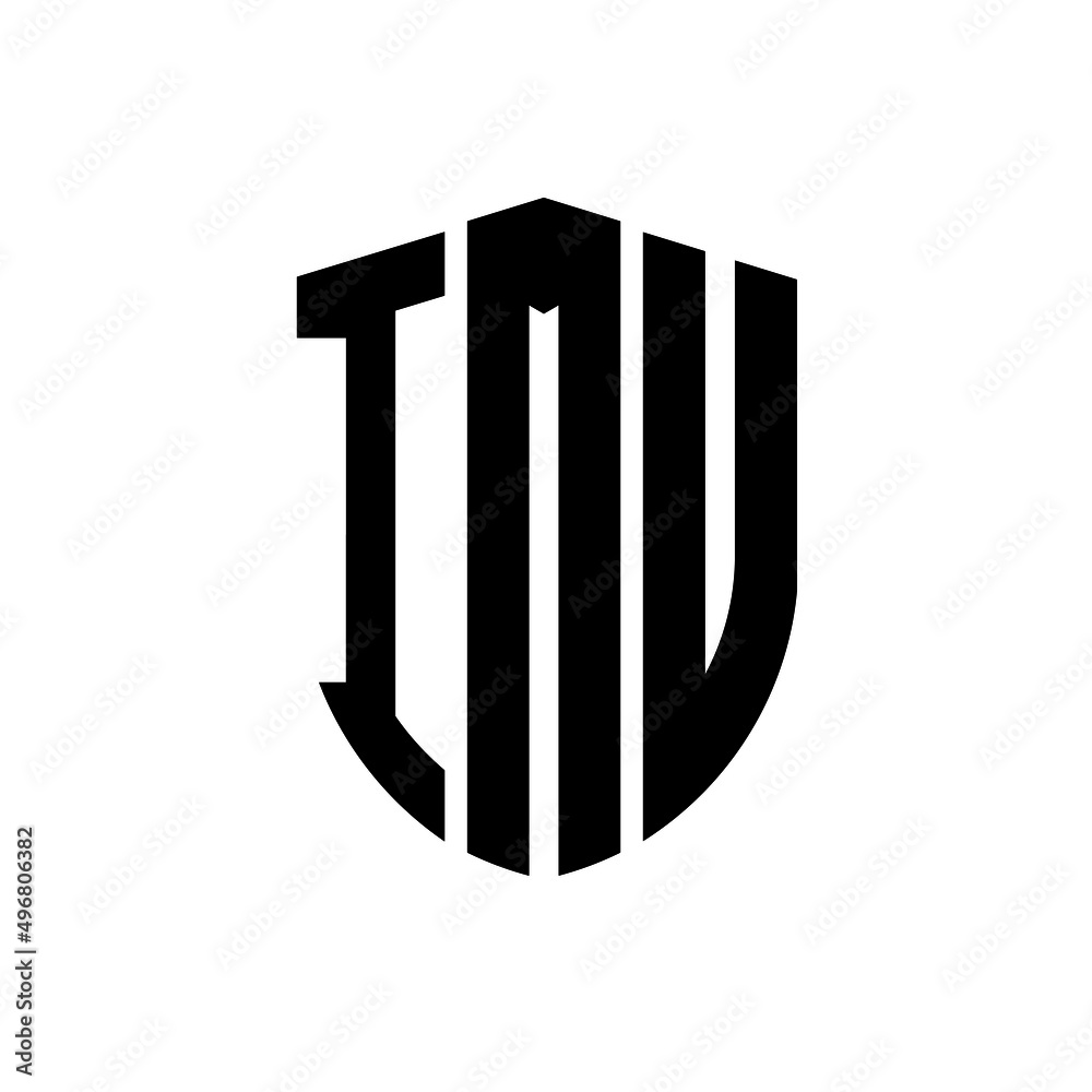 IMU letter logo design. IMU modern letter logo with black background ...