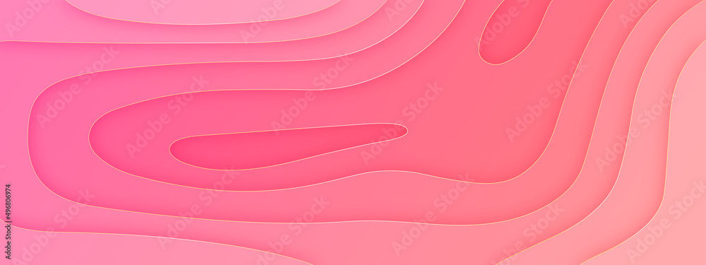 Papercut abstract background with pink colour smooth gradient Vector ...