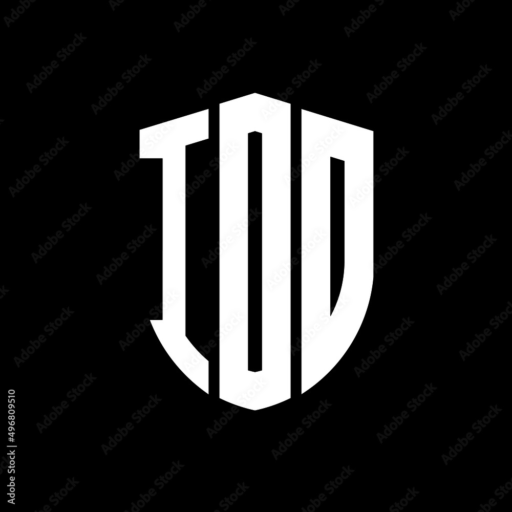 IOD letter logo design. IOD modern letter logo with black background ...