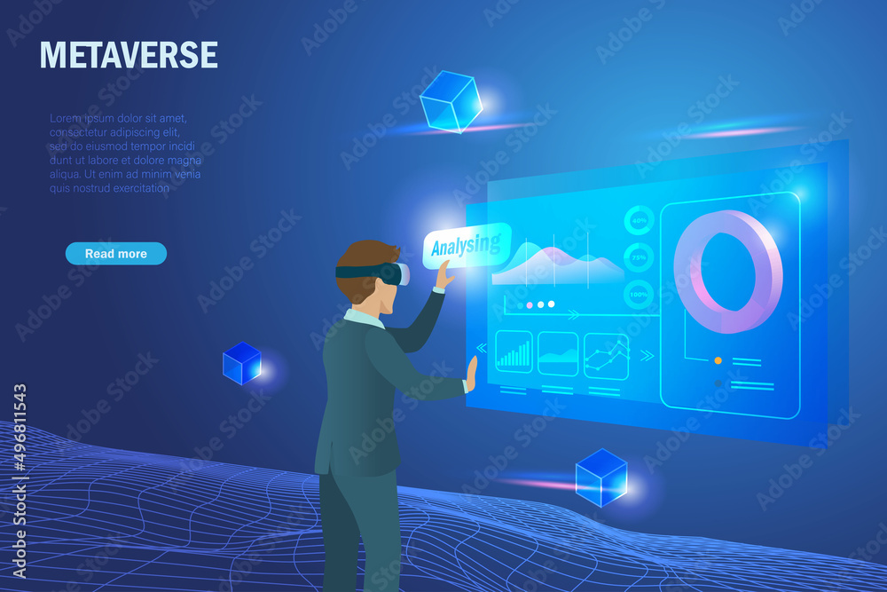 Metaverse in virtual reality business workplace visualisation ...