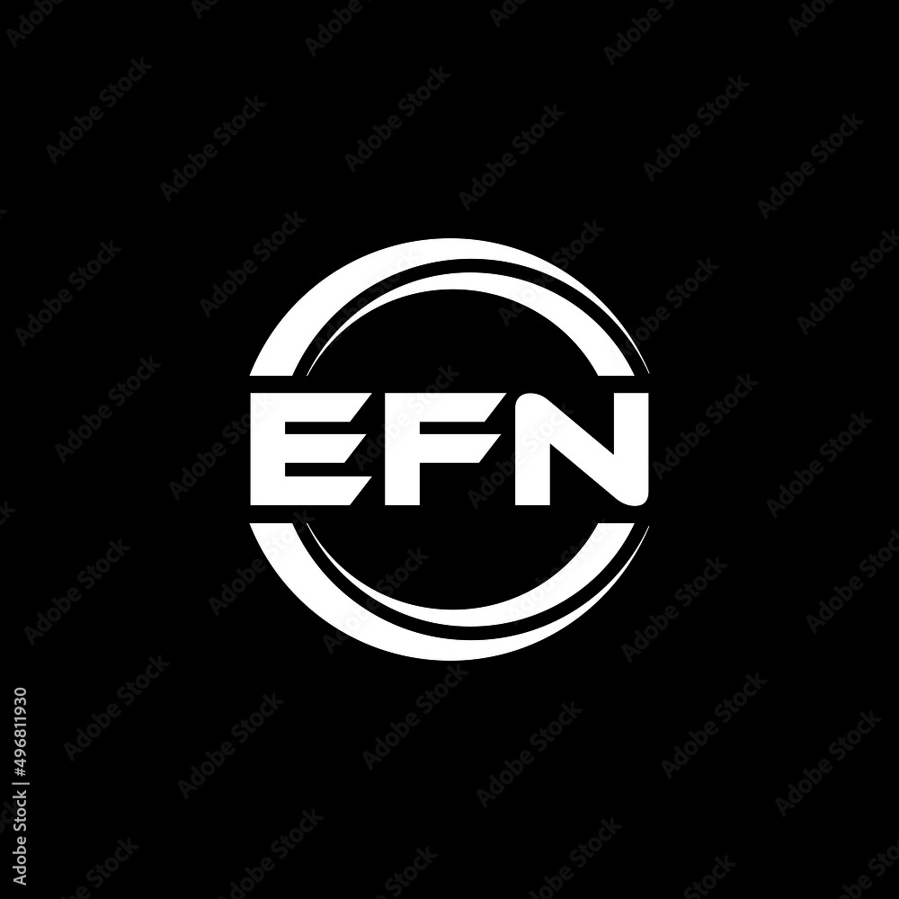EFN letter logo design with black background in illustrator, vector ...