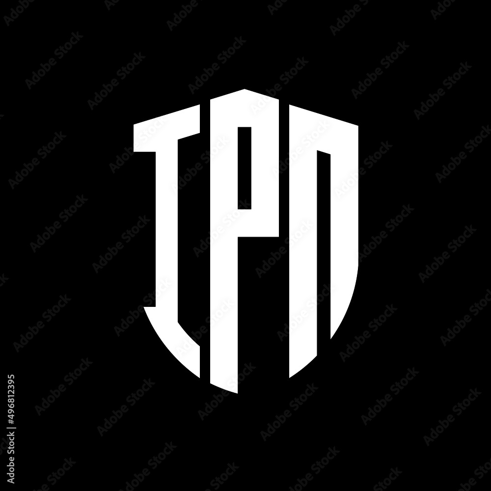 IPN letter logo design. IPN modern letter logo with black background ...