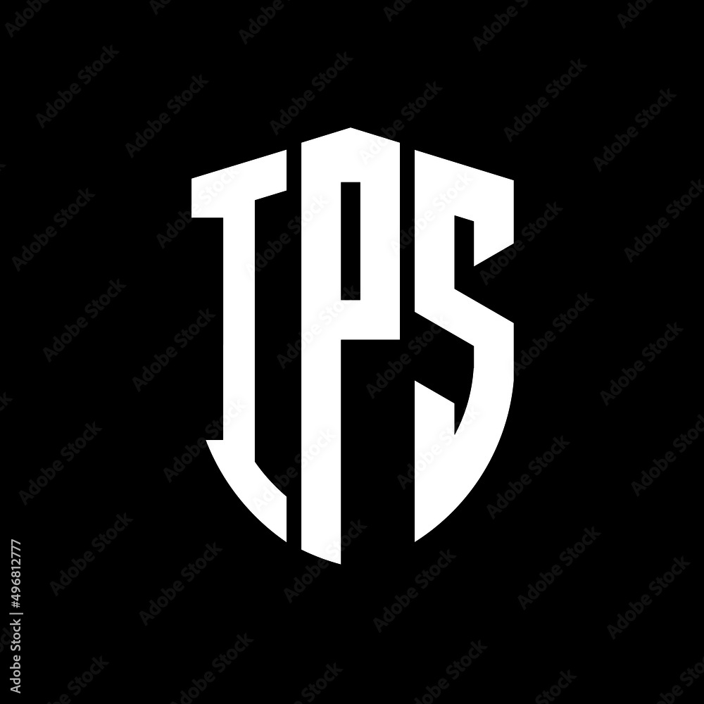 IPS letter logo design. IPS modern letter logo with black background ...