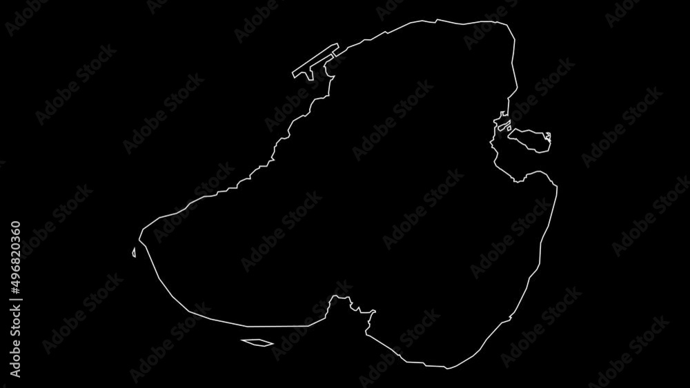 Kosrae Island state map of Micronesia outline animation Stock Video ...