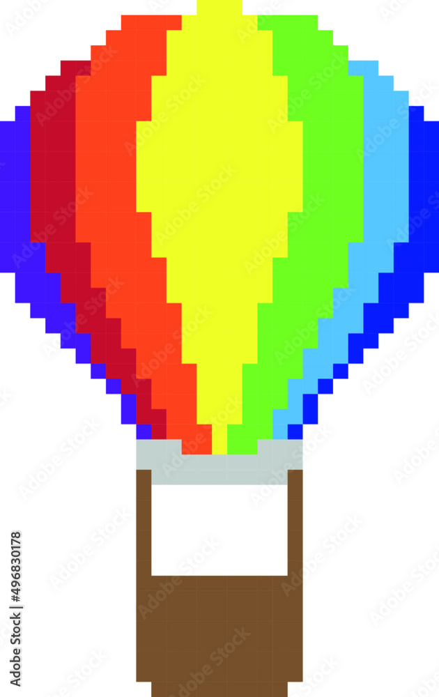 hot air balloon pixel art vector illustration. air balloon image or ...