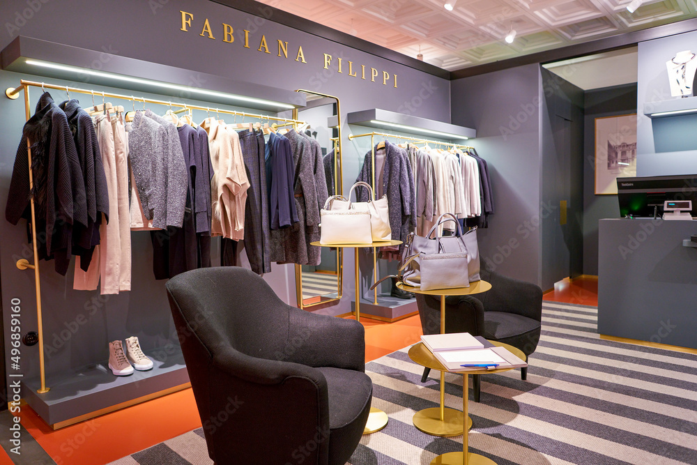 ROME, ITALY - CIRCA NOVEMBER, 2017: Fabiana Filippi clothing on display ...