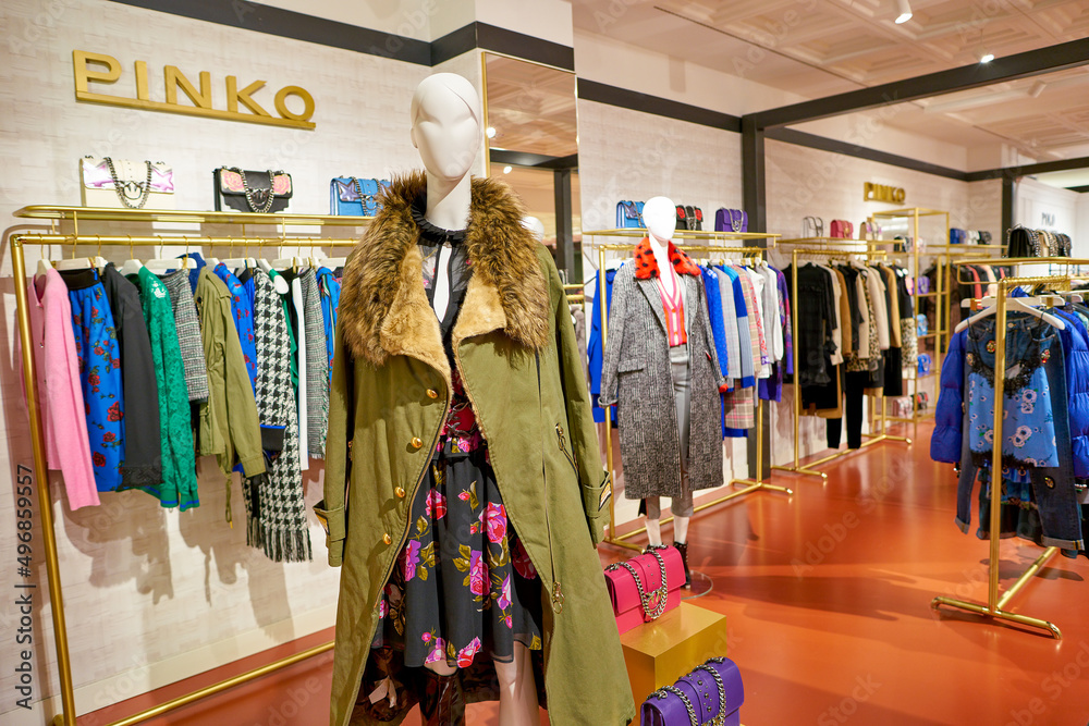 ROME, ITALY - CIRCA NOVEMBER, 2017: women's clothing on display at a ...