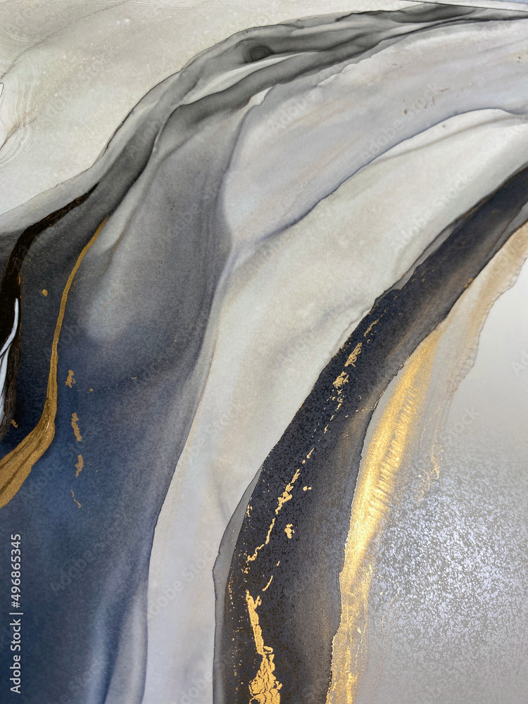 Abstract grey art with gold — black and white background with beautiful ...