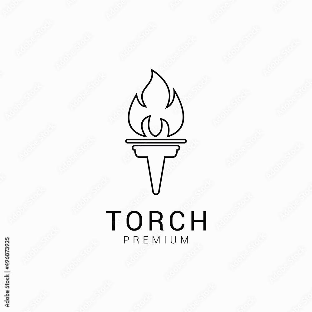 Torch logo icon design template flat vector premium Stock Vector ...