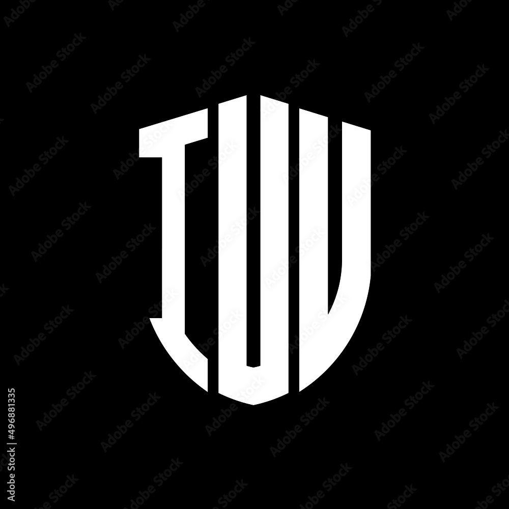 IVU letter logo design. IVU modern letter logo with black background ...