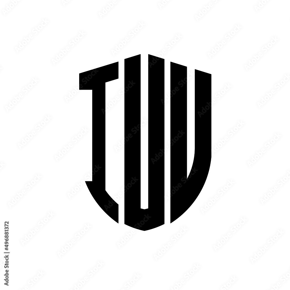 IVU letter logo design. IVU modern letter logo with black background ...