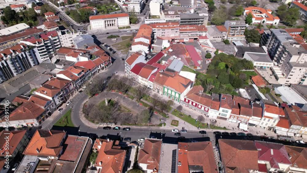 DRONE AERIAL PAN FOOTAGE: The Sao Bento Square at the historic city ...