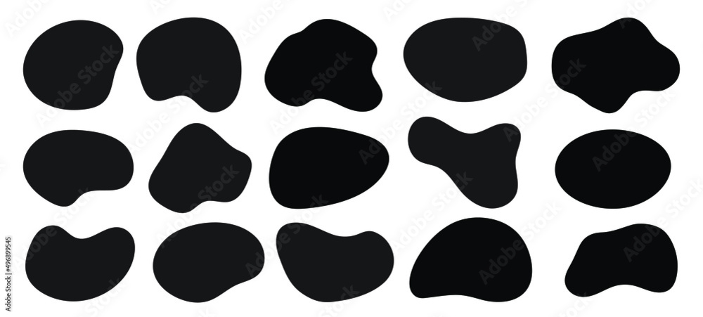 Elements water forms creative minimal, black blobs, round abstract ...
