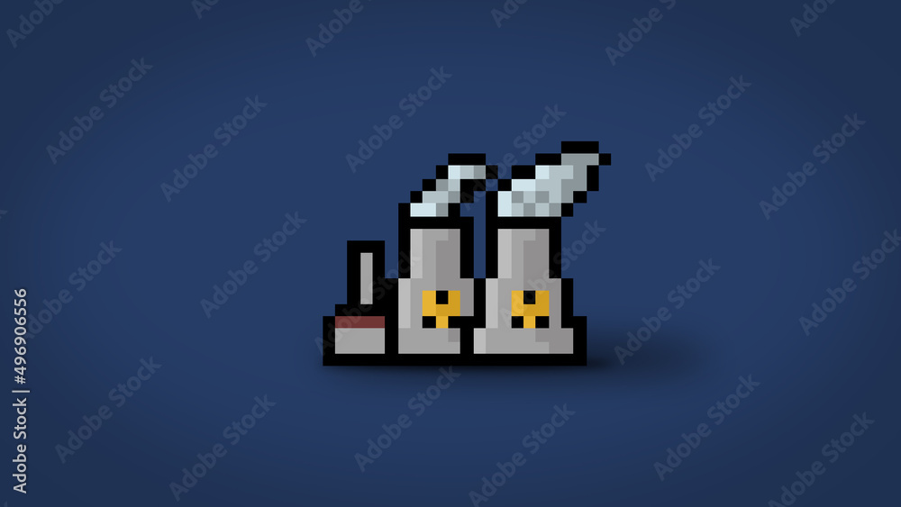 Pixel nuclear power plant background - high res 4k wallpaper Stock ...