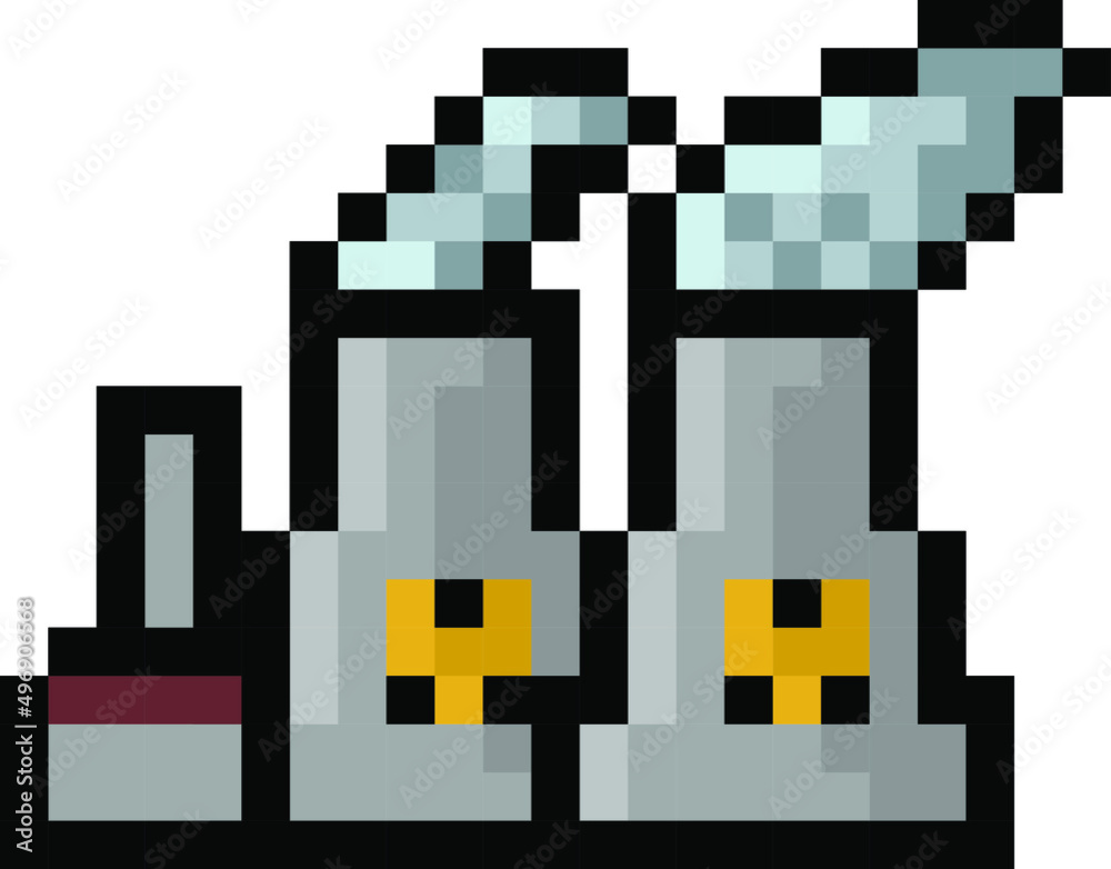 Pixel nuclear power plant - isolated 8 bit vector Stock Vector | Adobe ...