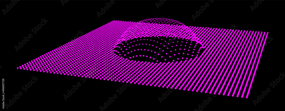 Particle dimension sound wave. Part of sphere effect polar hill globe ...