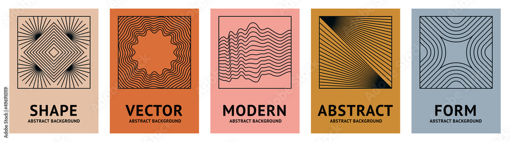 Vector set of design elements and illustrations in simple minimalist ...