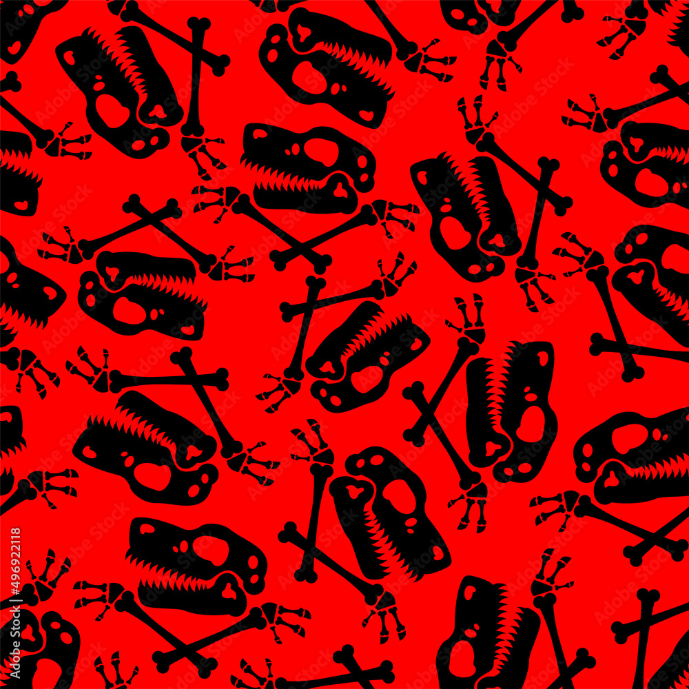 Dinosaur skull pattern seamless. The skull of Tyrannosaurus rex ...
