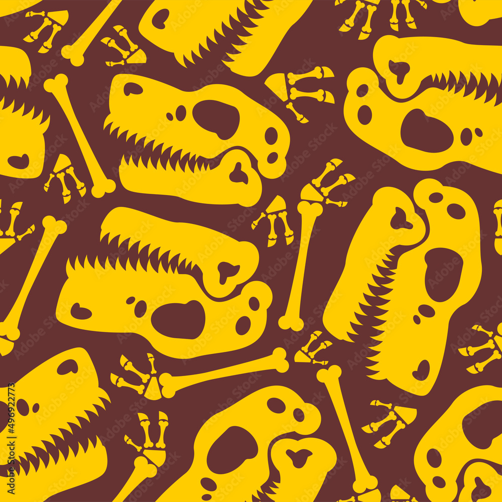 Dinosaur skull pattern seamless. The skull of Tyrannosaurus rex ...