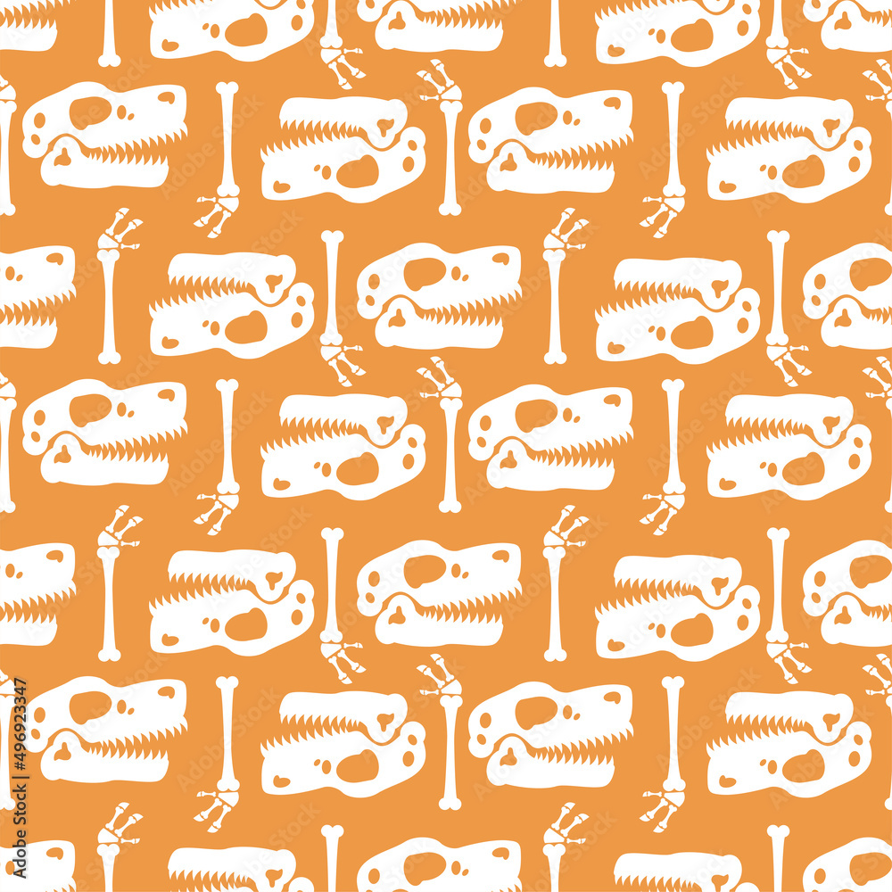 Dinosaur skull pattern seamless. The skull of Tyrannosaurus rex ...