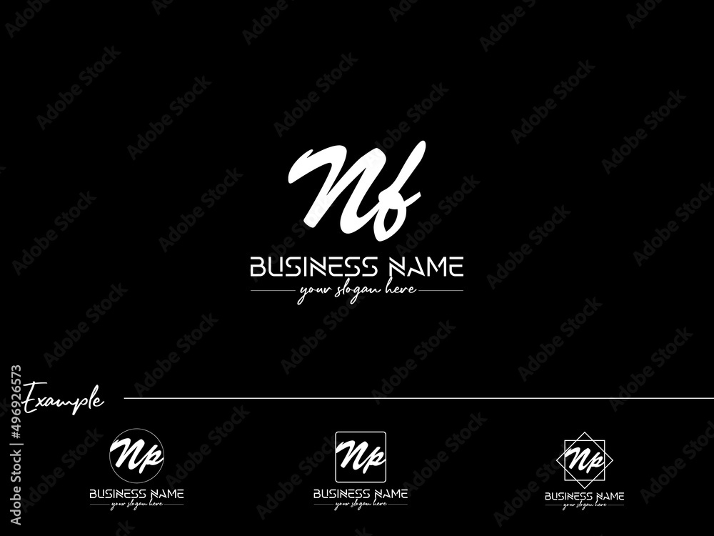 Initial NF Signature Logo, Handwriting Nf fn Beautiful Letter Logo Icon ...