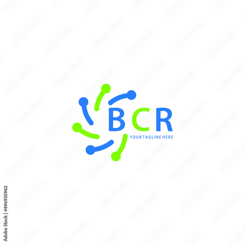 BCR logo design initial creative letter on white background. BCR vector ...